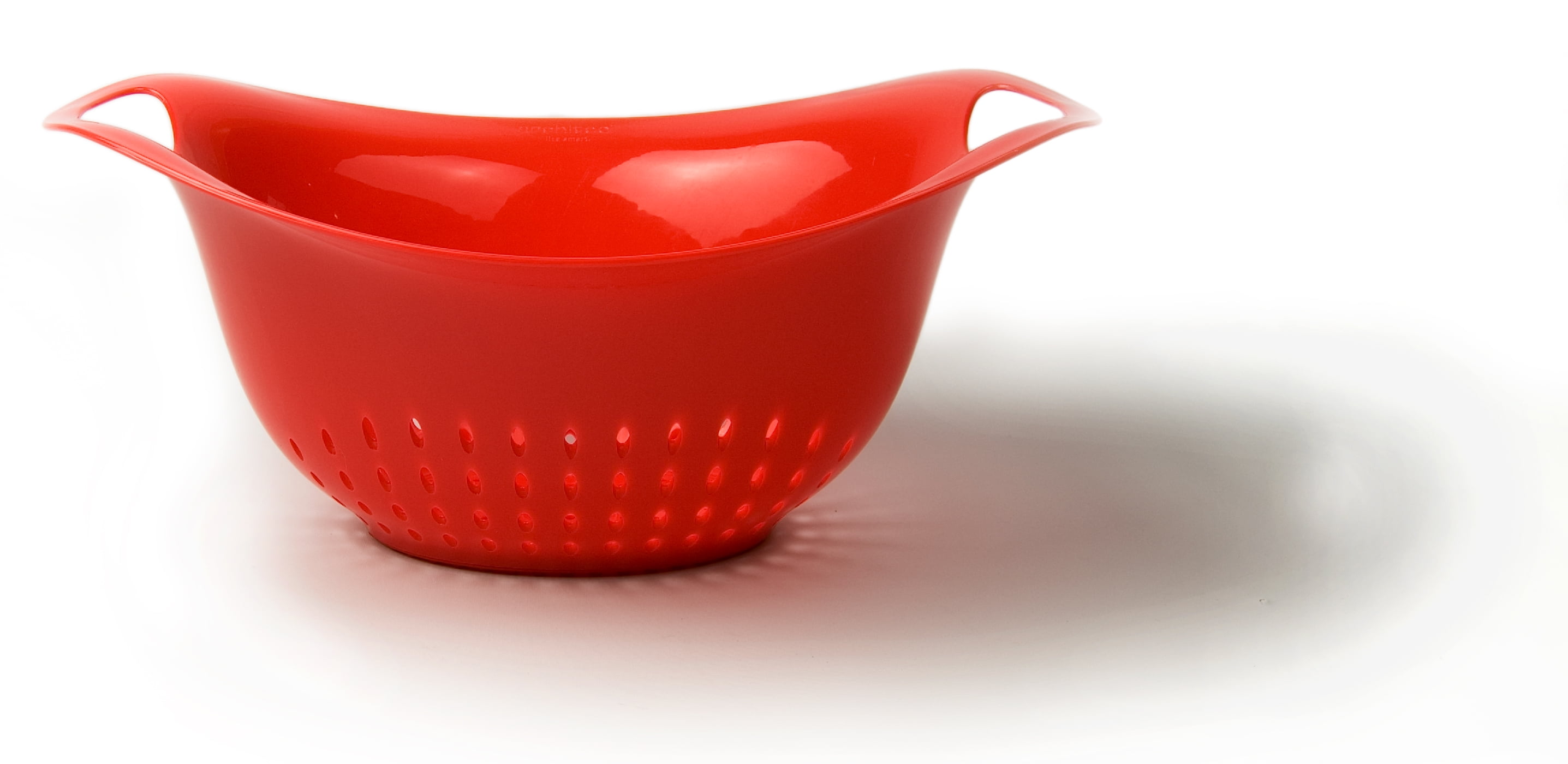 Architec 4 Quart Red Plastic Colander with Non-Slip Base and Hand ...