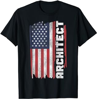 Architect Student Architecture American Flag Architect T-Shirt ...