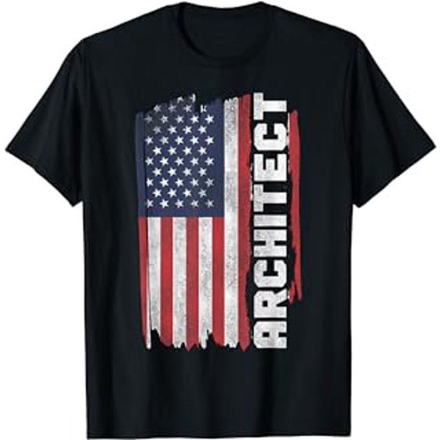Architect Student Architecture American Flag Architect T-Shirt ...