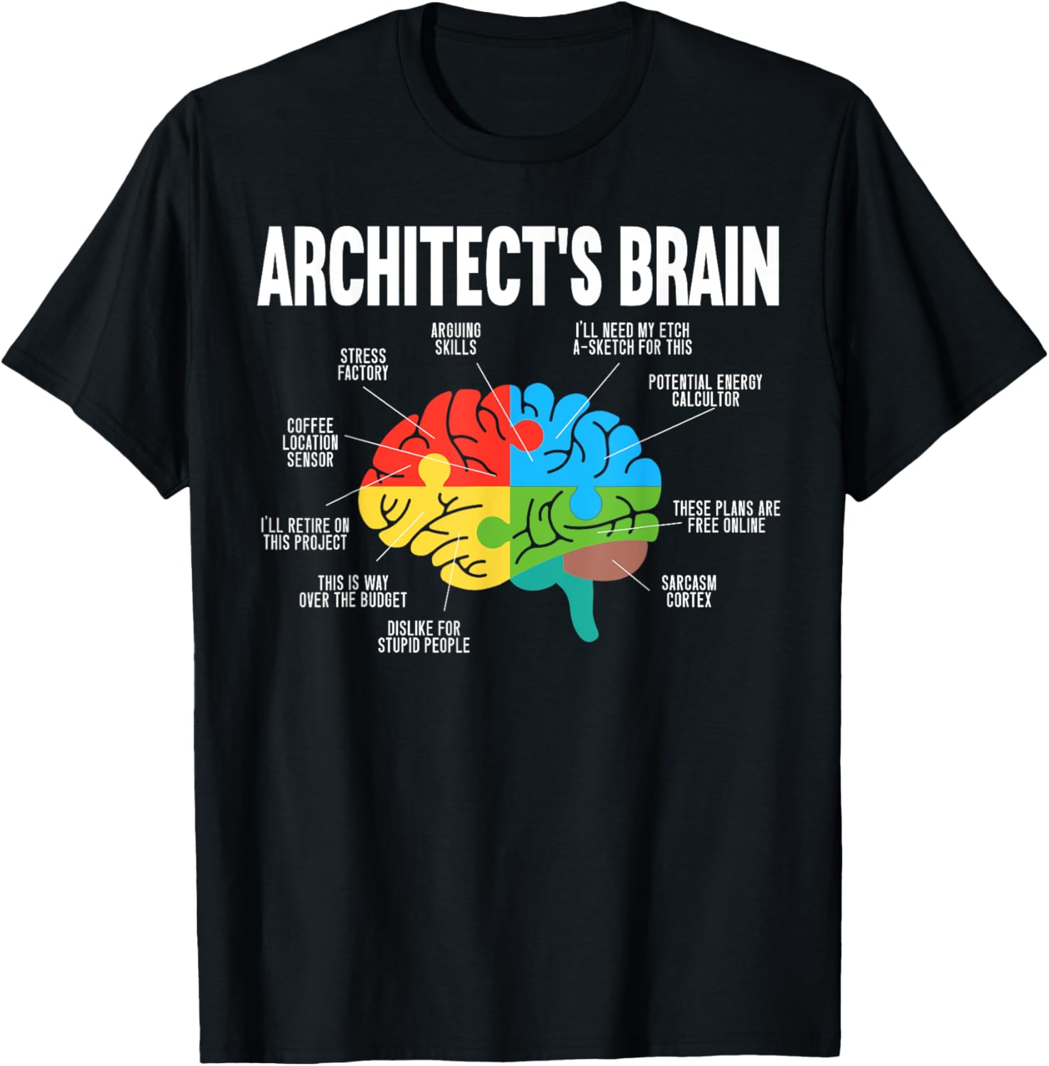 Architect's Brain Funny Architecture House Design T-ShirtBrand clothing ...