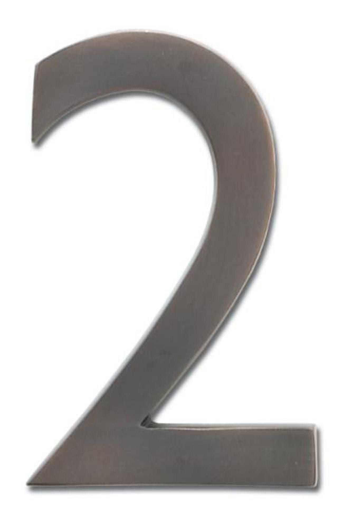 Architectural Mailboxes 3582DC Number 2 Solid Cast Brass 4 inch ...