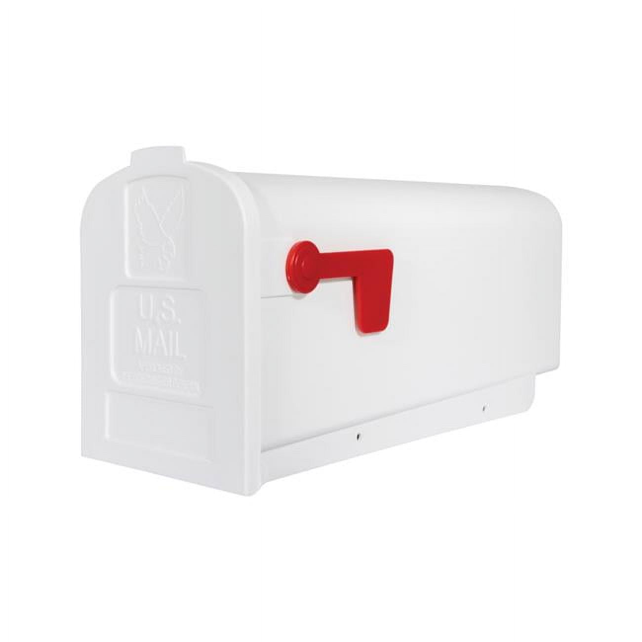 Gibraltar Mailboxes Parsons Rural Plastic Post Mount White Mailbox ...
