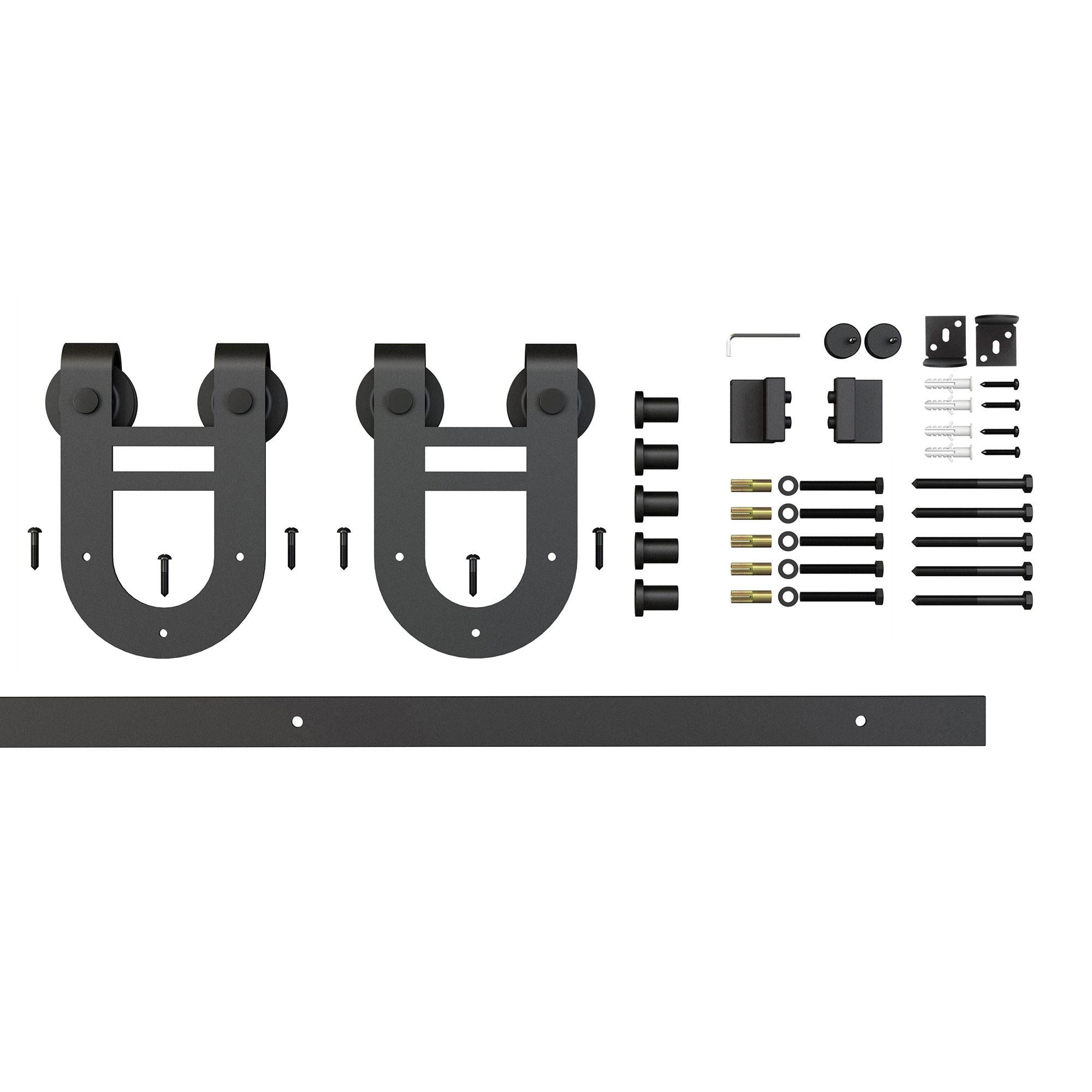 Architectural Products by Outwater 6.5 Ft Barn Door Black Solid Steel ...