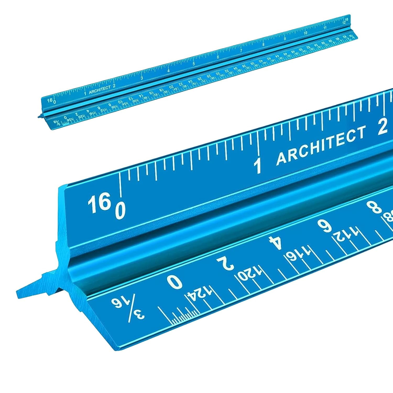 Architectural Scale Ruler, Imperial Measurements 12'', Laser-Etched Aluminum Architect ...