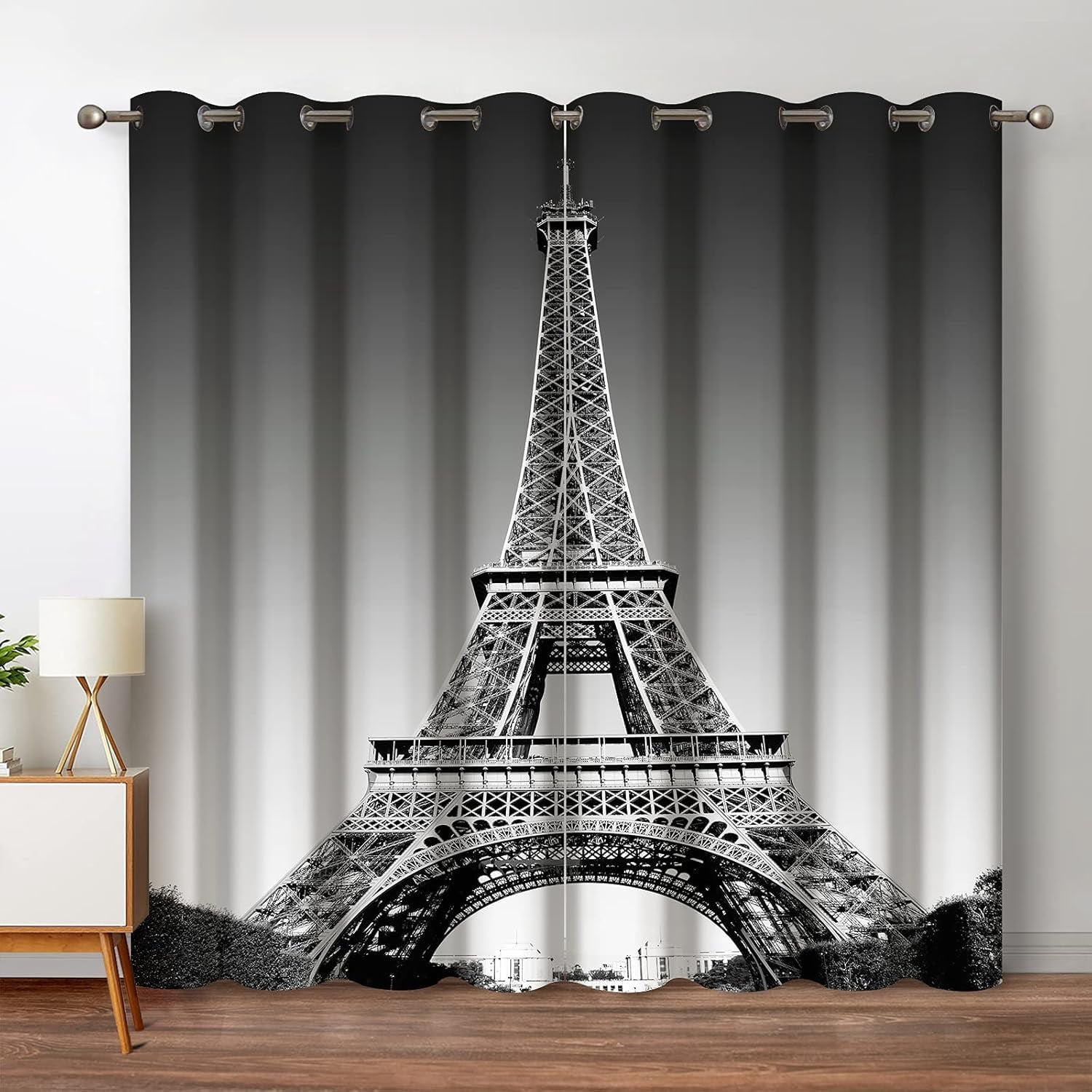 Architectural Scenery Grommet Thermal Insulated Window Curtain, Modern ...