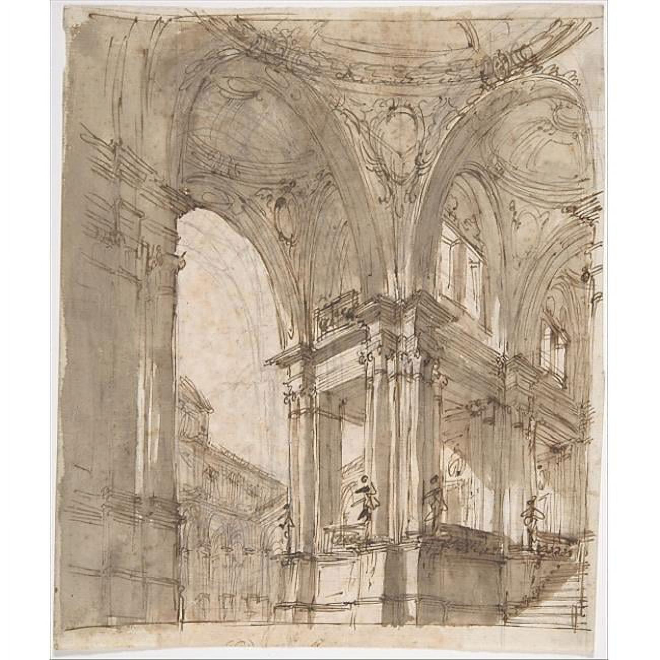 Architectural Study (recto); Separate Sheet with Architectural Drawing ...