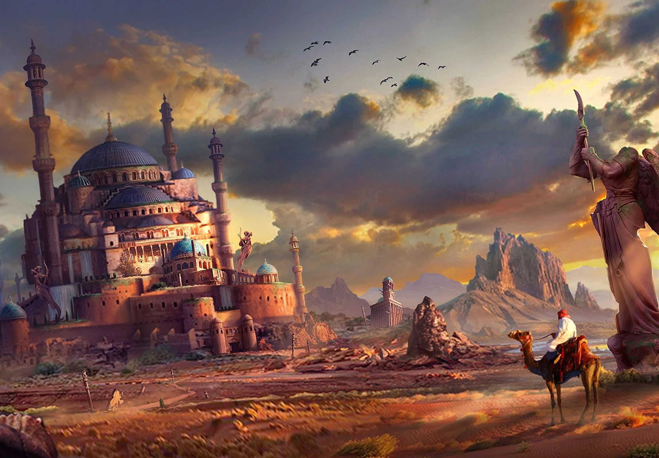 Architecture Aladdin's Genie Lamp Photography Backdrop Ancient Arab ...