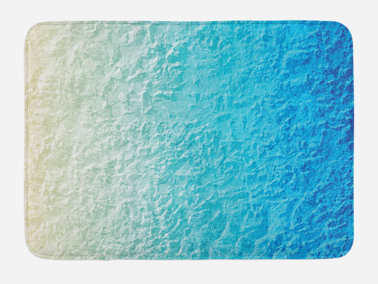 Architecture Bath Mat, Basic Print of Monochrome Blue Tone Old Wall ...