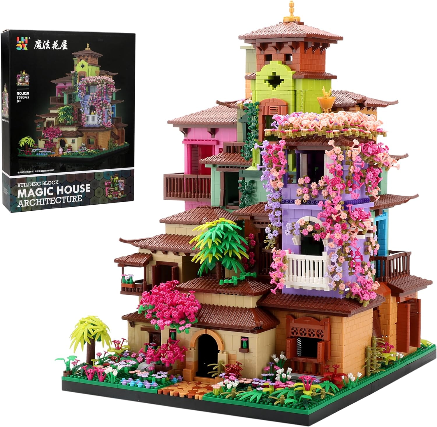 Architecture Cherry Blossom Villa Tree House Micro Building Blocks Set ...