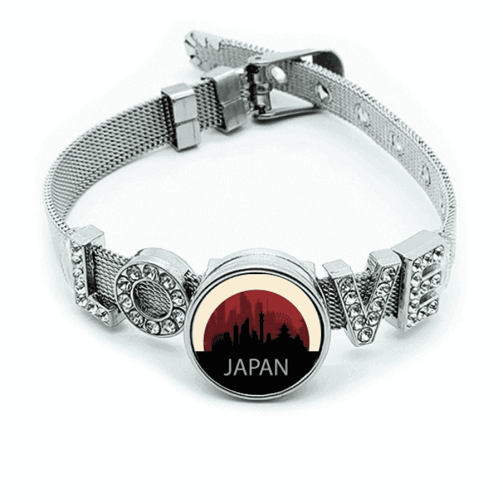 Architecture Landmark Outline Japan Bracelet Wristband Crystal Love ...