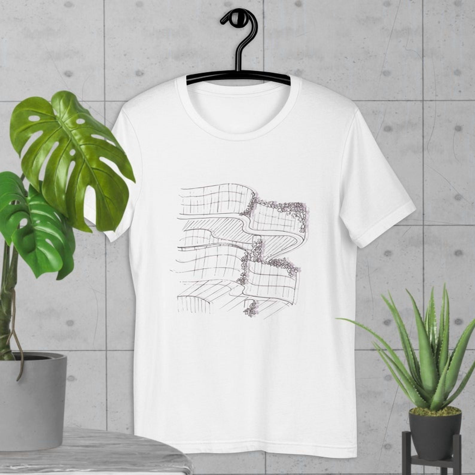 Architecture T-Shirt Design Building Tshirt Gift Sketch Line Art Shirt ...