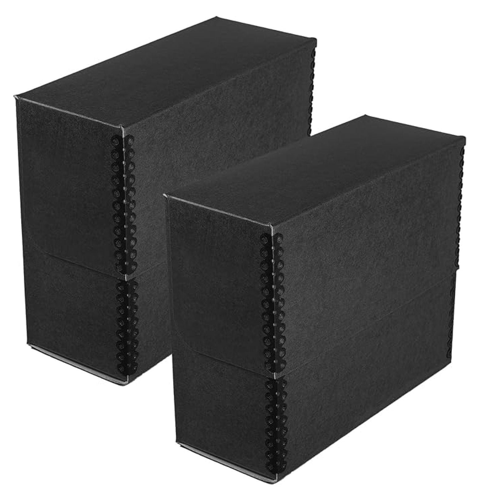 Archival Document Storage Box with Metal Edge, Acid-Free Black Boxboard ...