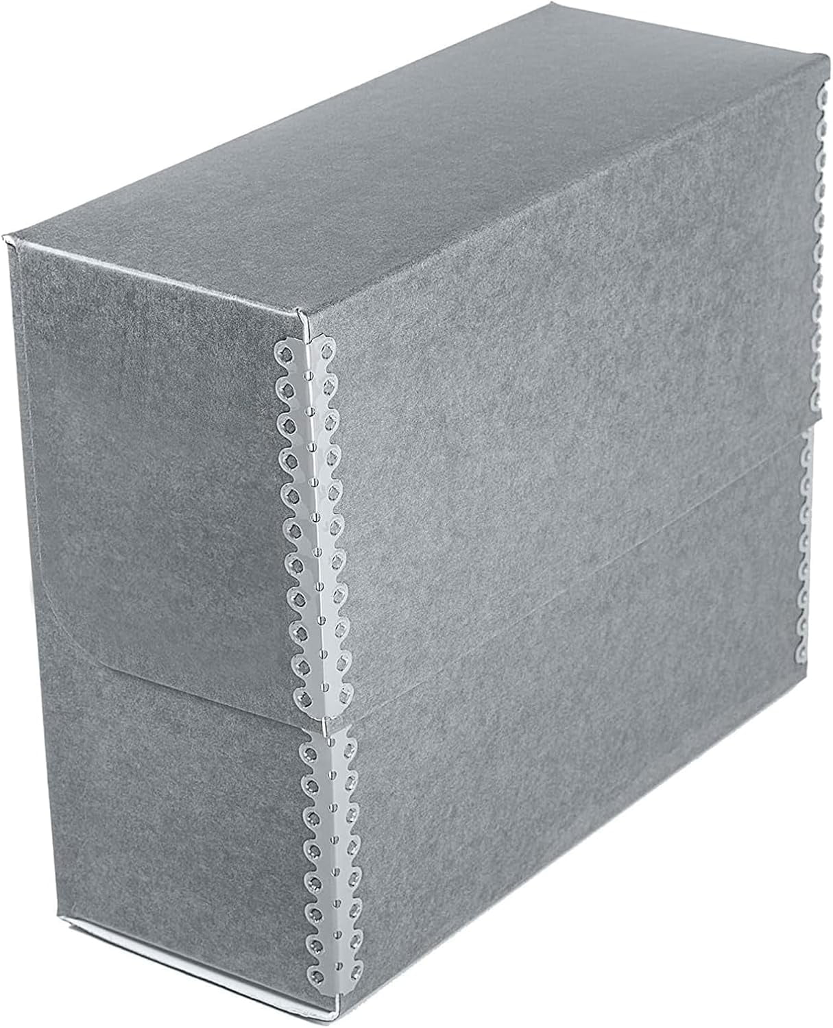 Archival Document Storage Box with Metal Edge, Acid-Free Gray Boxboard ...