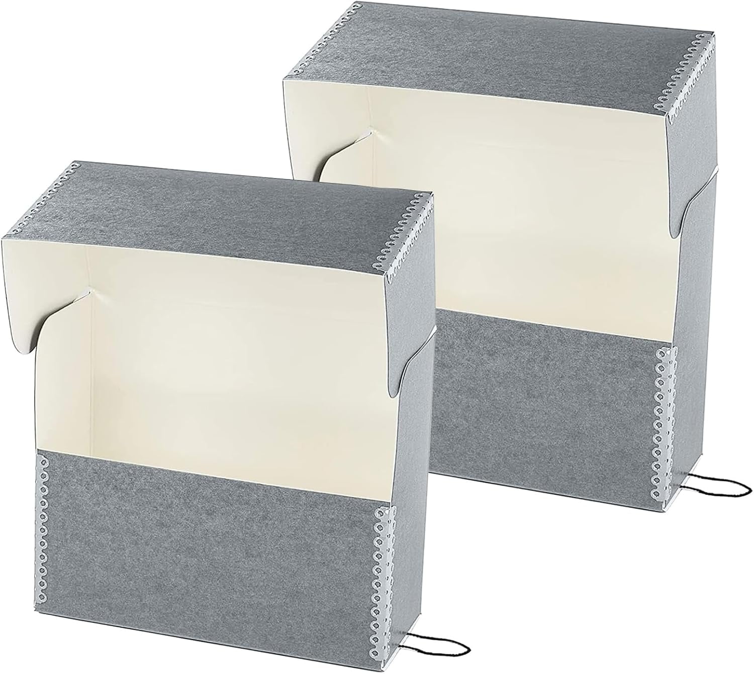 Archival Document Storage Box with Metal Edge, Acid-Free Gray Boxboard ...
