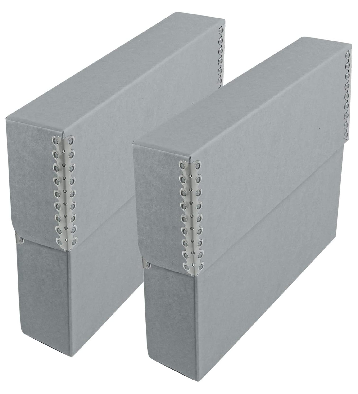Archival Document Storage Box with Metal Edge, Acid-Free Gray Boxboard ...