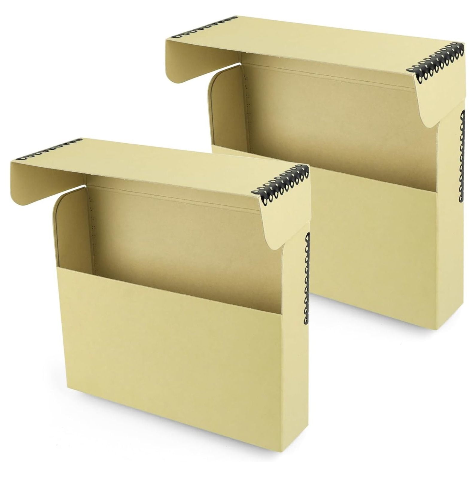 Archival Document Storage Box with Metal Edge, Acid-Free Tan Boxboard ...