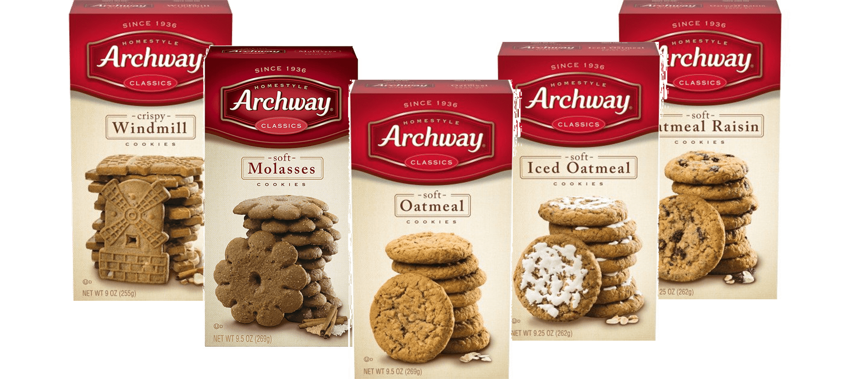 Archway Classics Molasses Oatmeal Oatmeal Raisin Iced Oatmeal And Windmill Cookies Variety 5