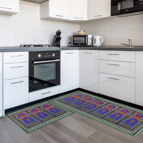 Archway Columns 2 Pieces Non-Slip Kitchen Mat Set, Vintage Ethic ...