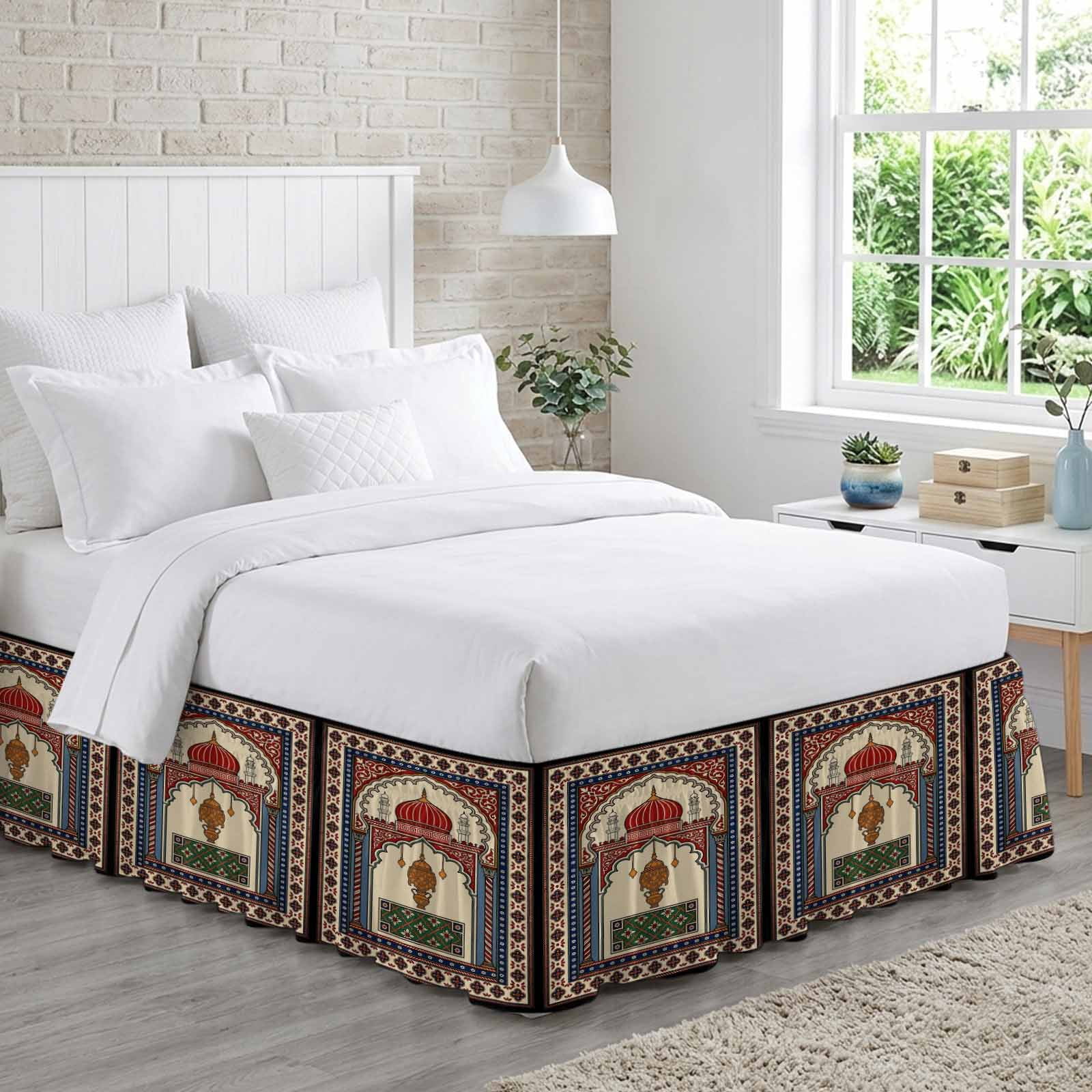 Archway Columns Bed Skirt King Size 18 Inch Drop, Vintage Ethic ...