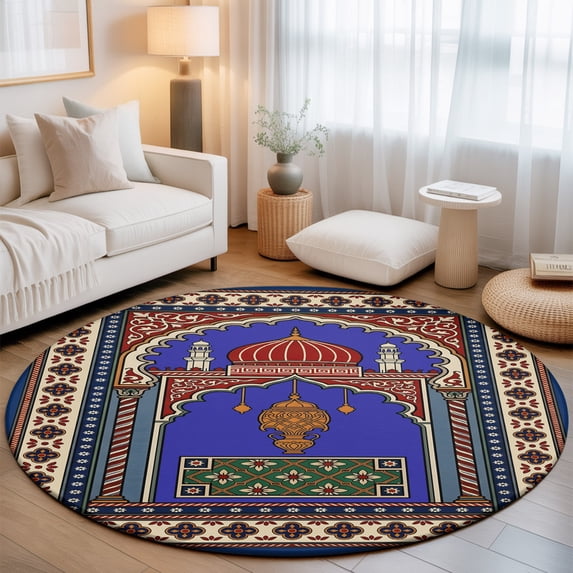 Archway Columns Round Living Room Rugs 4 ft, Vintage Ethic Traditional ...