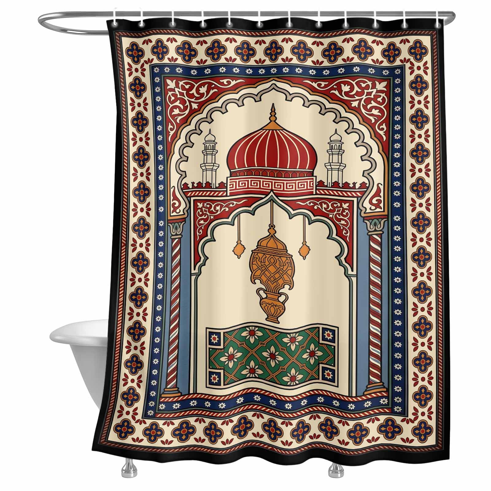 Archway Columns Shower Curtain, Vintage Ethic Traditional Beige Brown ...