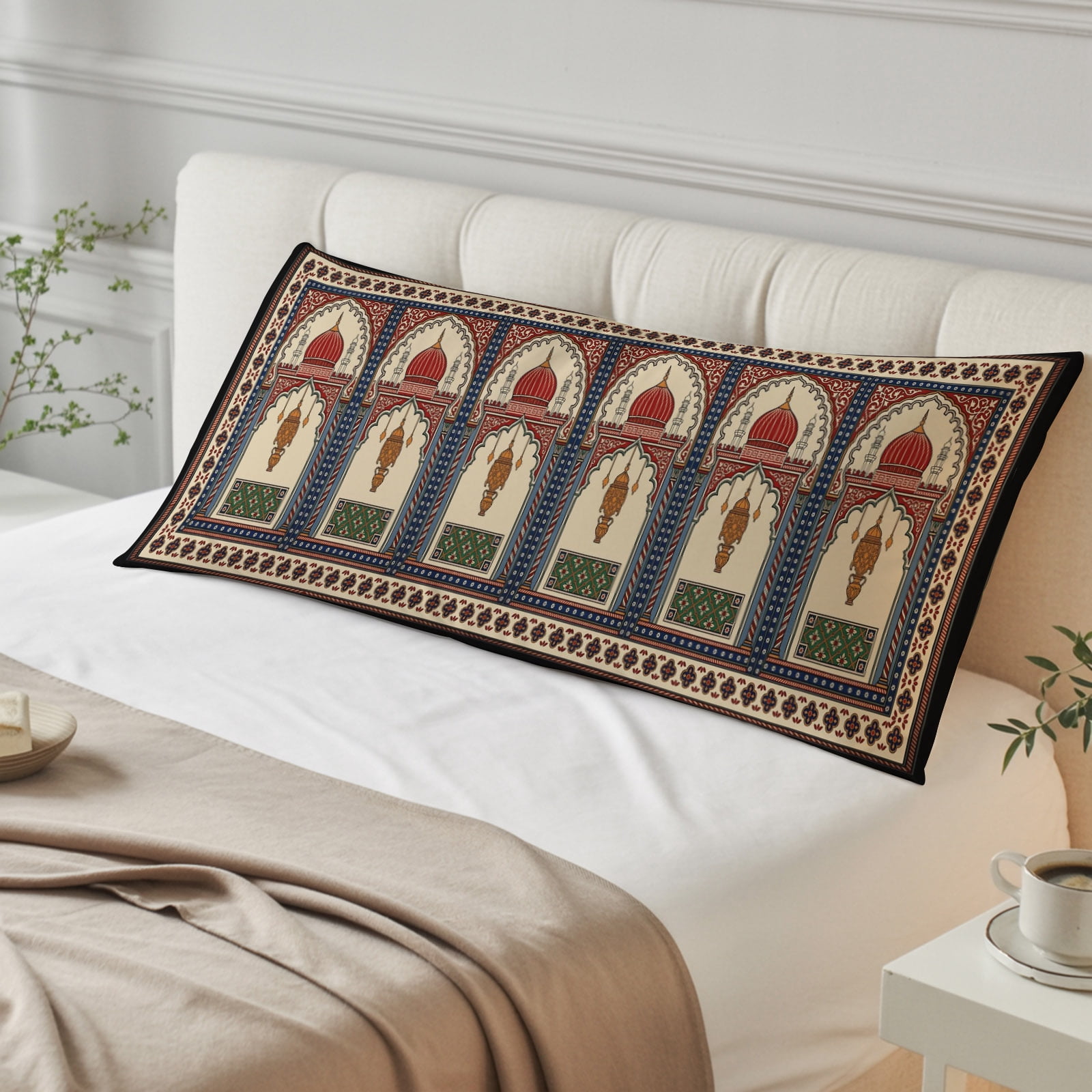 Archway Columns Throw Pillow Covers, Vintage Ethic Traditional Beige ...