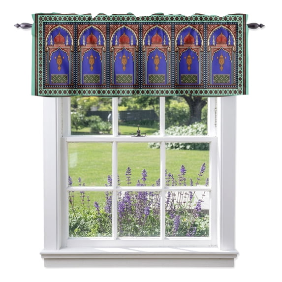 Archway Columns Window Valance for Kitchen, Vintage Ethic Traditional ...