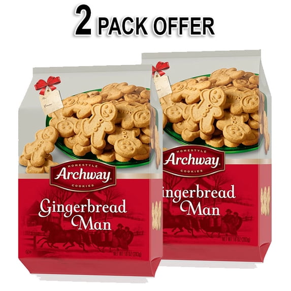 Archway Cookies, Holiday Gingerbread Man Cookies, 10 oz 6 Cookies (2 ...