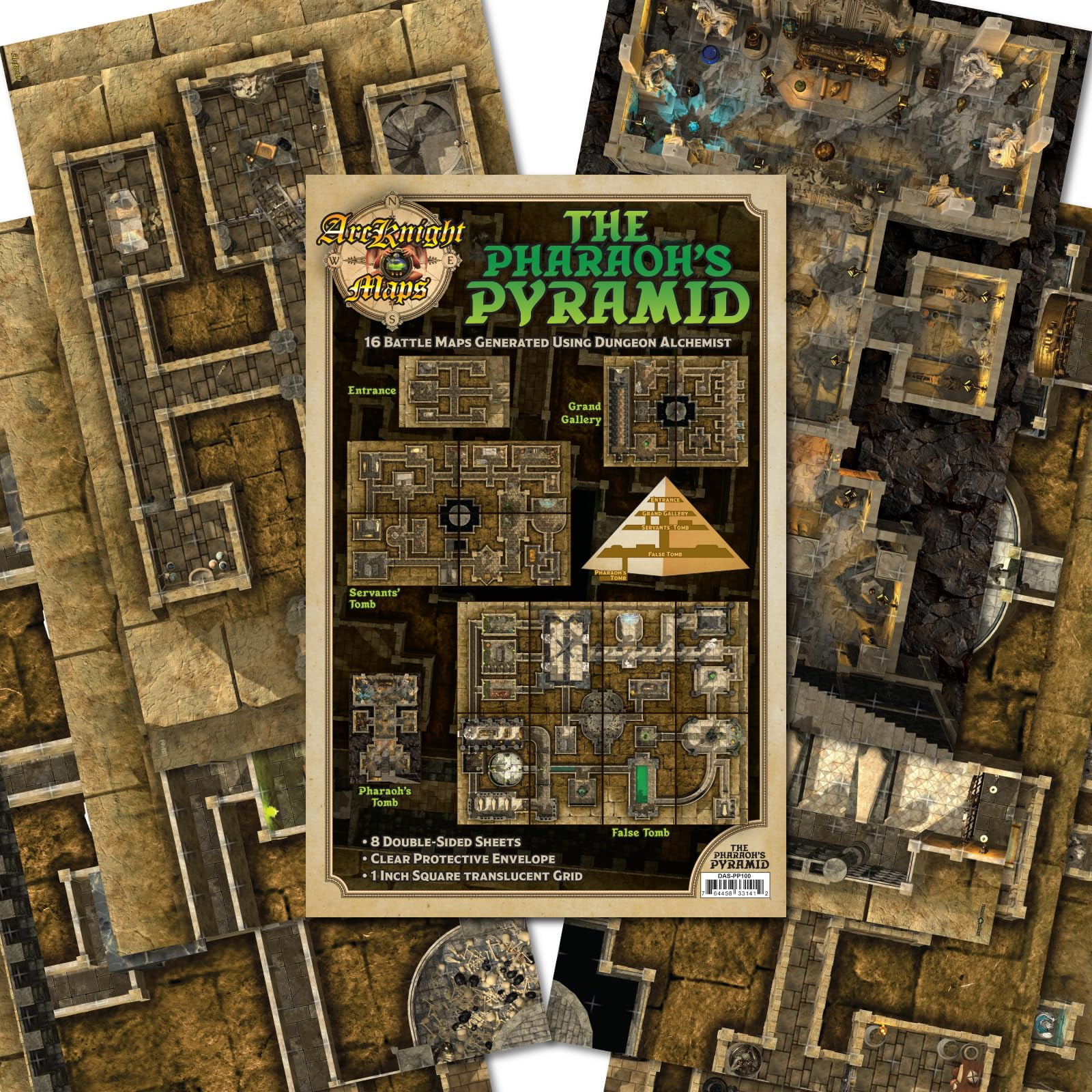Arcknight The Pharaoh’s Pyramid map Pack - 16 Modular RPG Maps in 8 ...