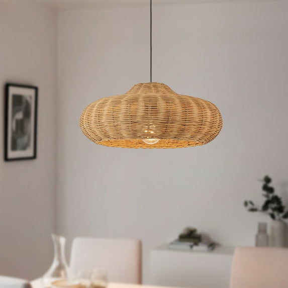 ArcoMead Rattan Pendant Lighting, Handmade Bamboo Lampshade Weave ...