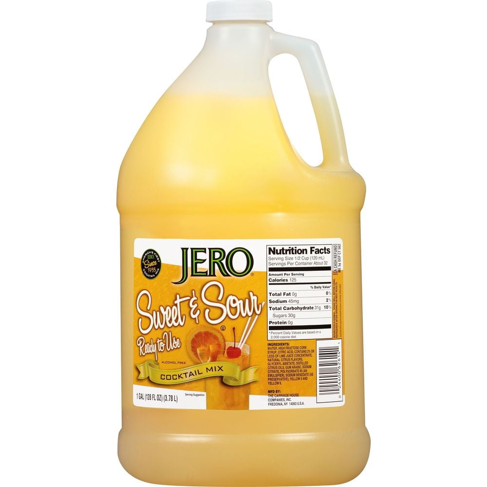 Arcobasso Jero Sweet N Sour Ready To Use Cocktail Mix, 1 Gallon -- 4 ...
