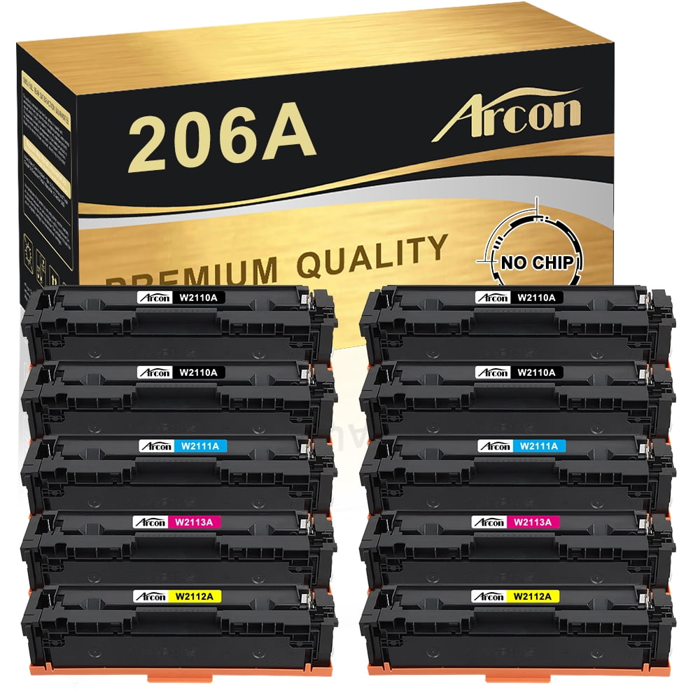 Arcon 10-Pack Compatible Toner for HP 206A W2110A W2111A W2112A W2113A ...