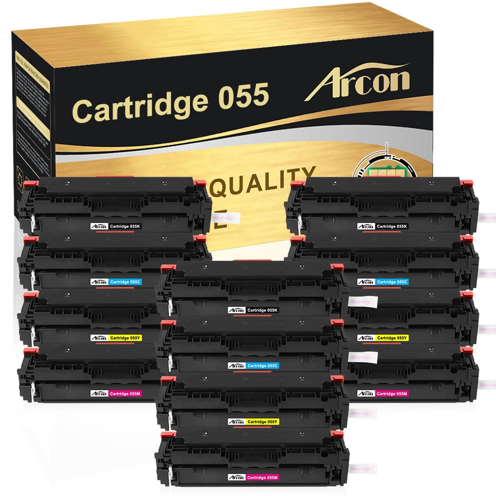 Arcon 12-Pack Compatible Toner for Canon 055 with Chip imageCLASS MF741CDW MF743Cdw MF745CDW ...