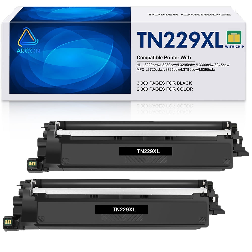 Arcon 2-Pack TN229XL Black Toner Cartridge Compatible for Brother TN ...