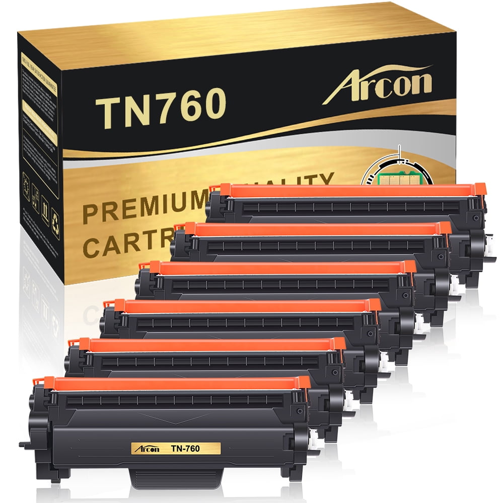 Arcon 6-Pack Compatible Toner for Brother TN-760 TN760 works with HL ...