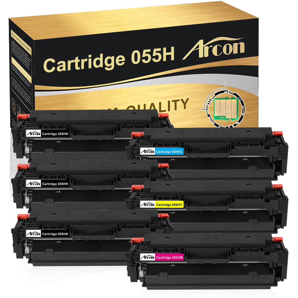 Arcon 6-Pack Compatible Toner for Canon 055H with Chip imageCLASS ...