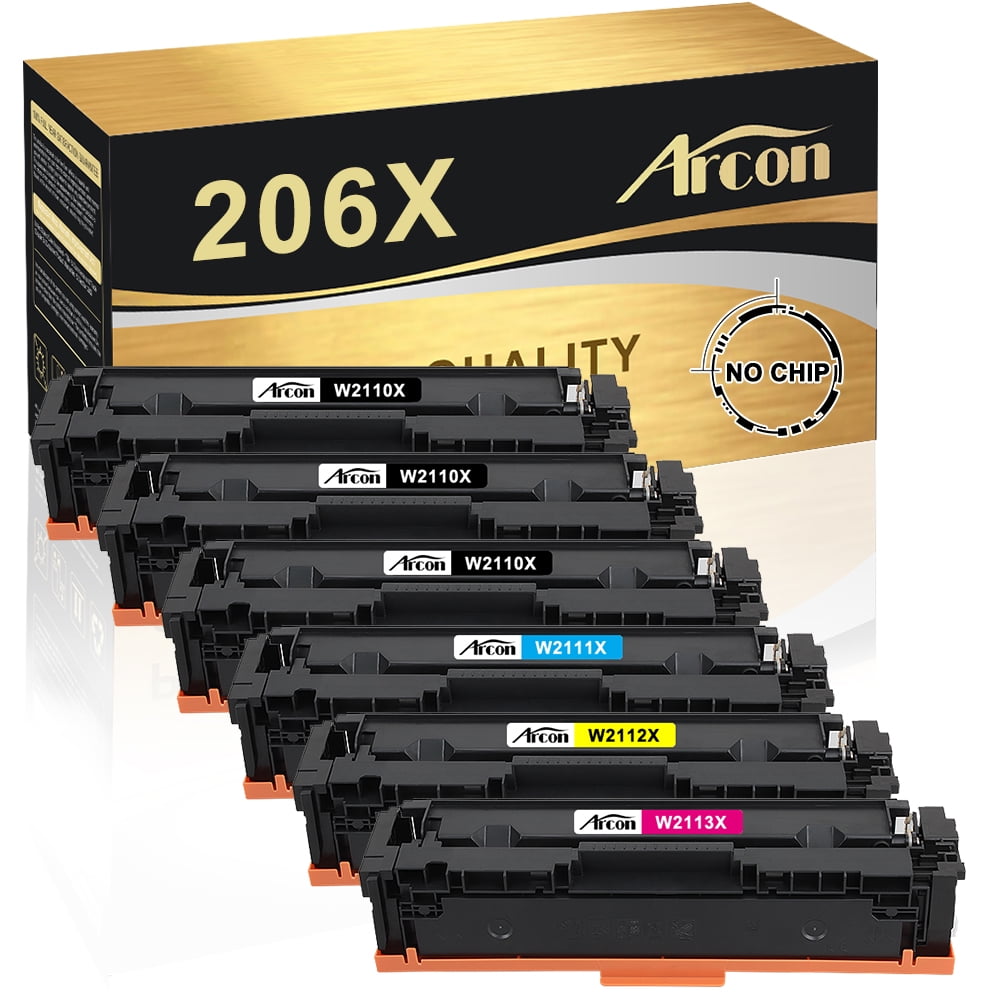 Arcon 6-Pack Compatible Toner for HP 206X W2110X W2111X W2112X W2113X ...