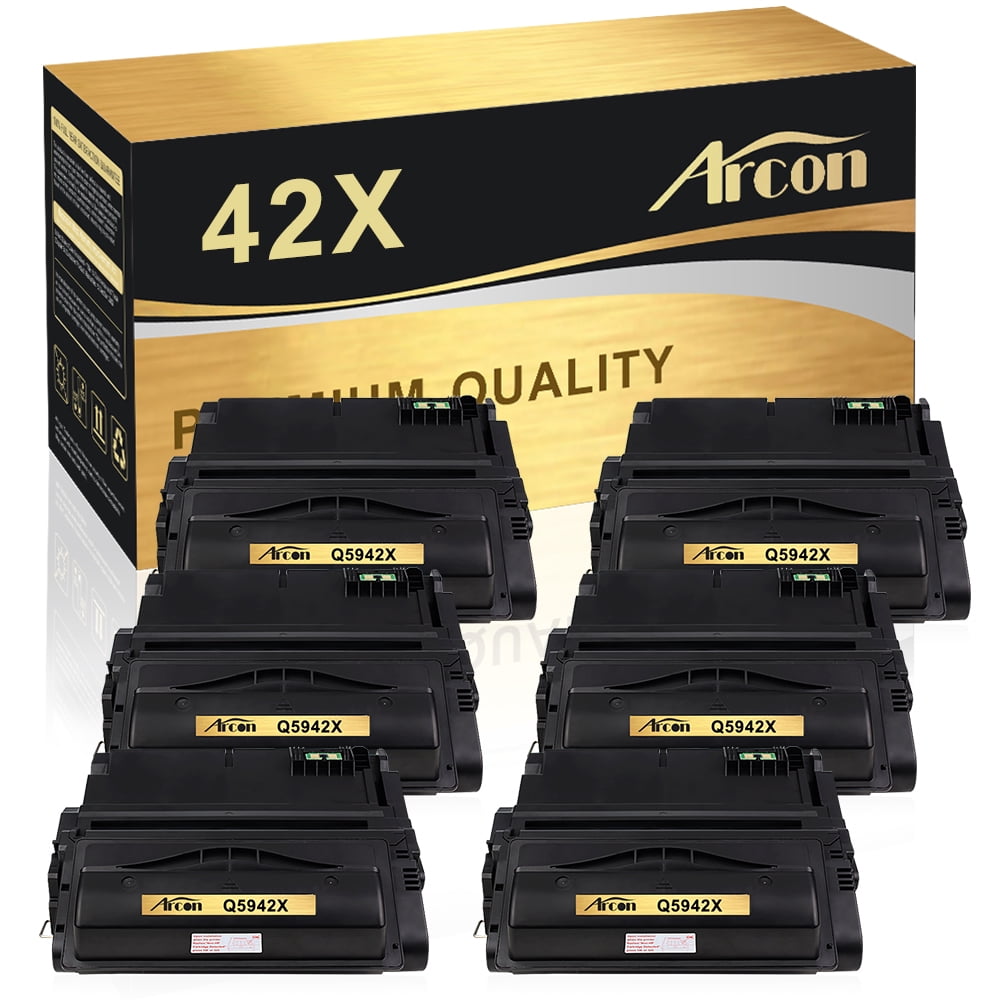 Arcon 6-Pack Compatible Toner for HP 42X Q5942X works with LaserJet ...