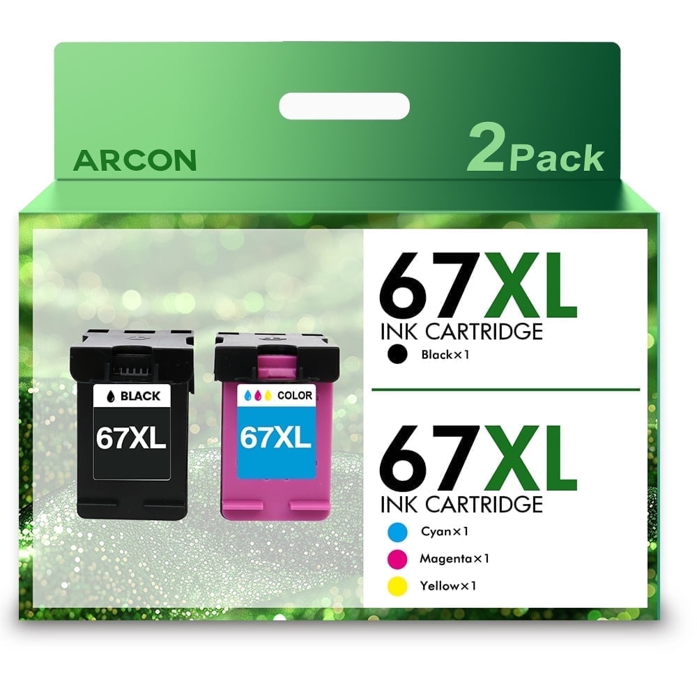 Arcon 67XL Ink Cartridge Compatible for HP 67 67XL Black and Tri-Color ...