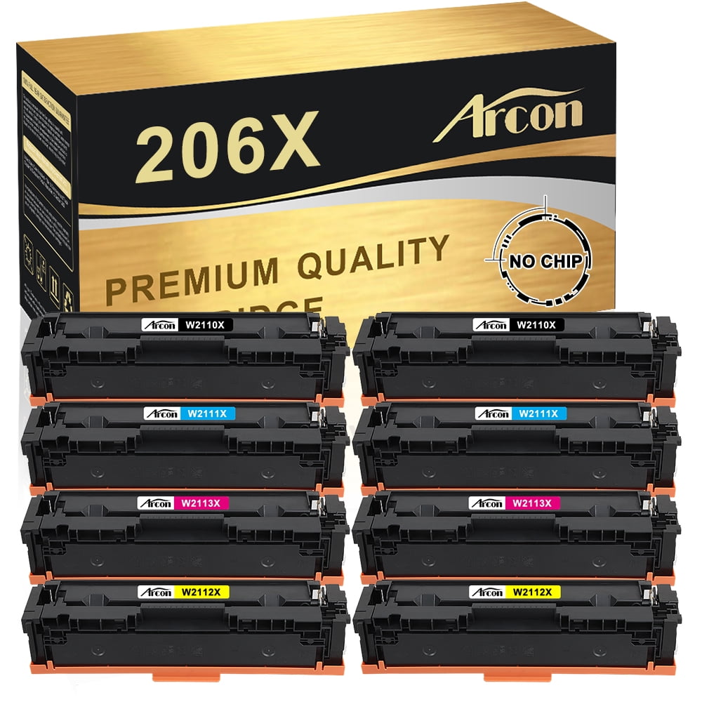 Arcon 8-Pack Compatible Toner for HP 206X W2110X W2111X W2112X W2113X ...