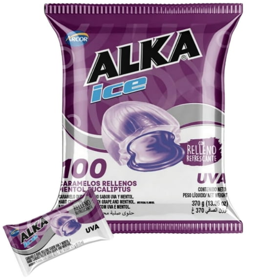 Arcor Alka Ice Mints with Gel Center - Grape Flavored, Menthol ...