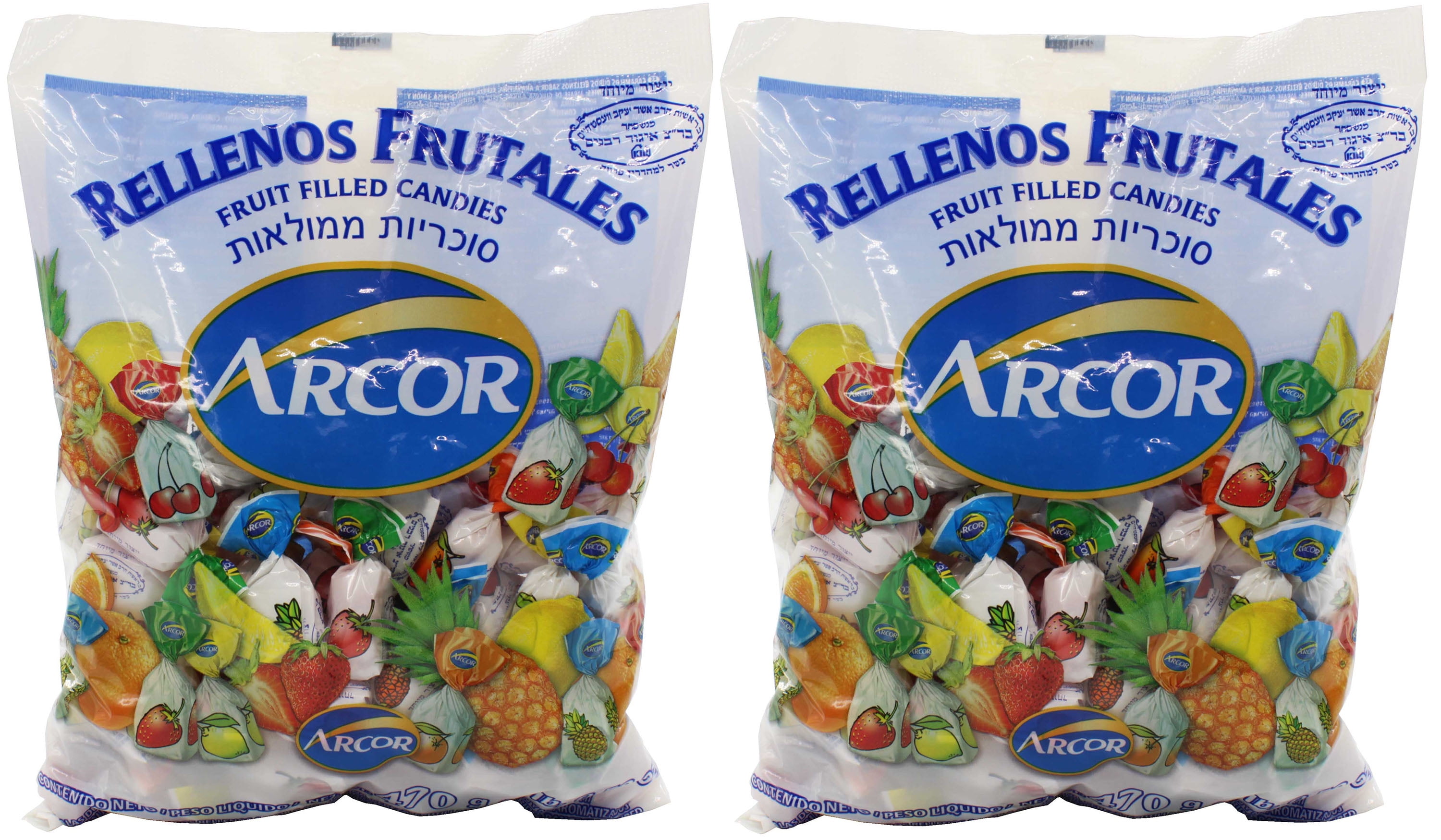 Arcor Assorted Fruit Flavored Kosher Candy with Chewy Centers, Pack of ...