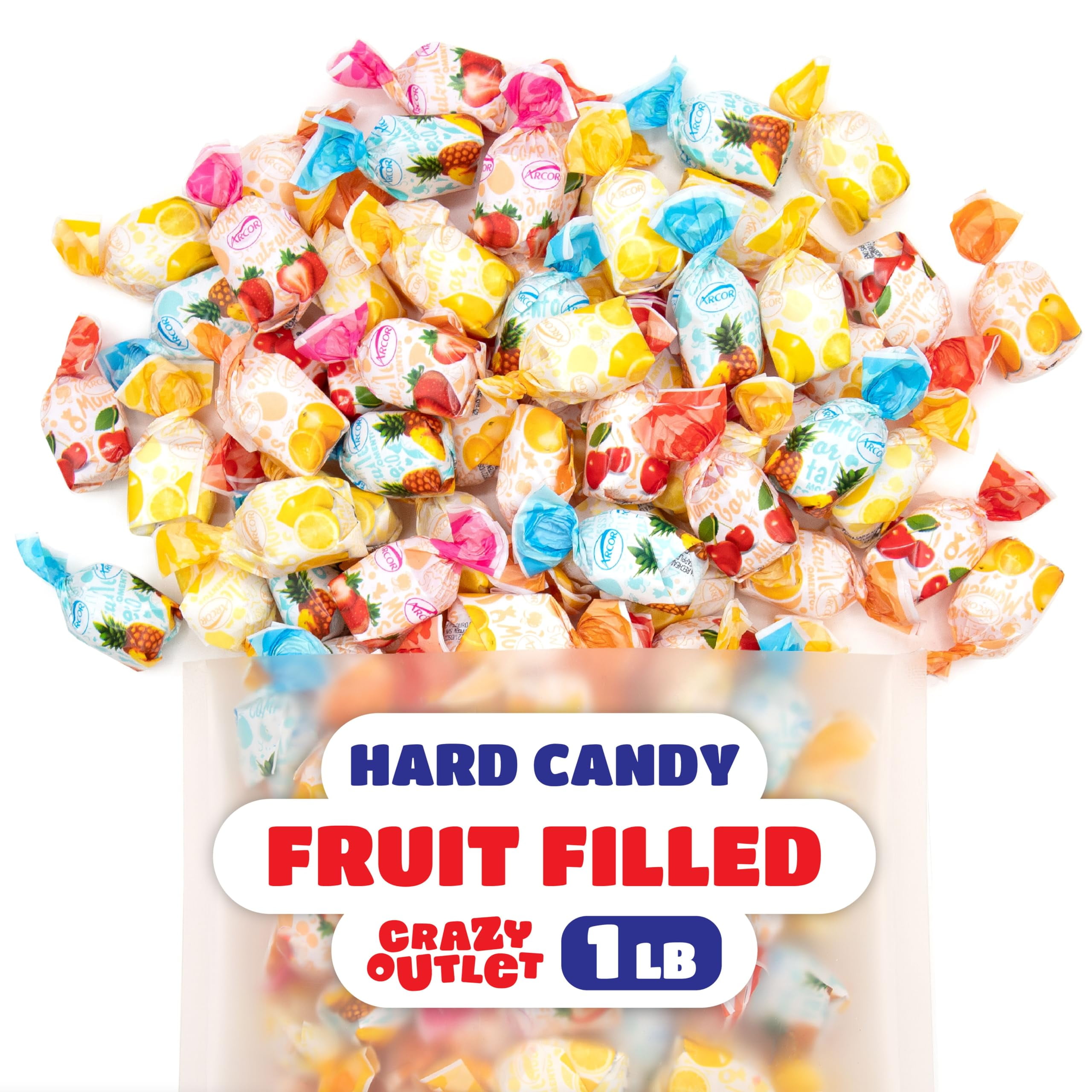 Arcor Fruit Filled Hard MFF30 Candy - 1 Pound Bag - Bon Bons Candy with ...