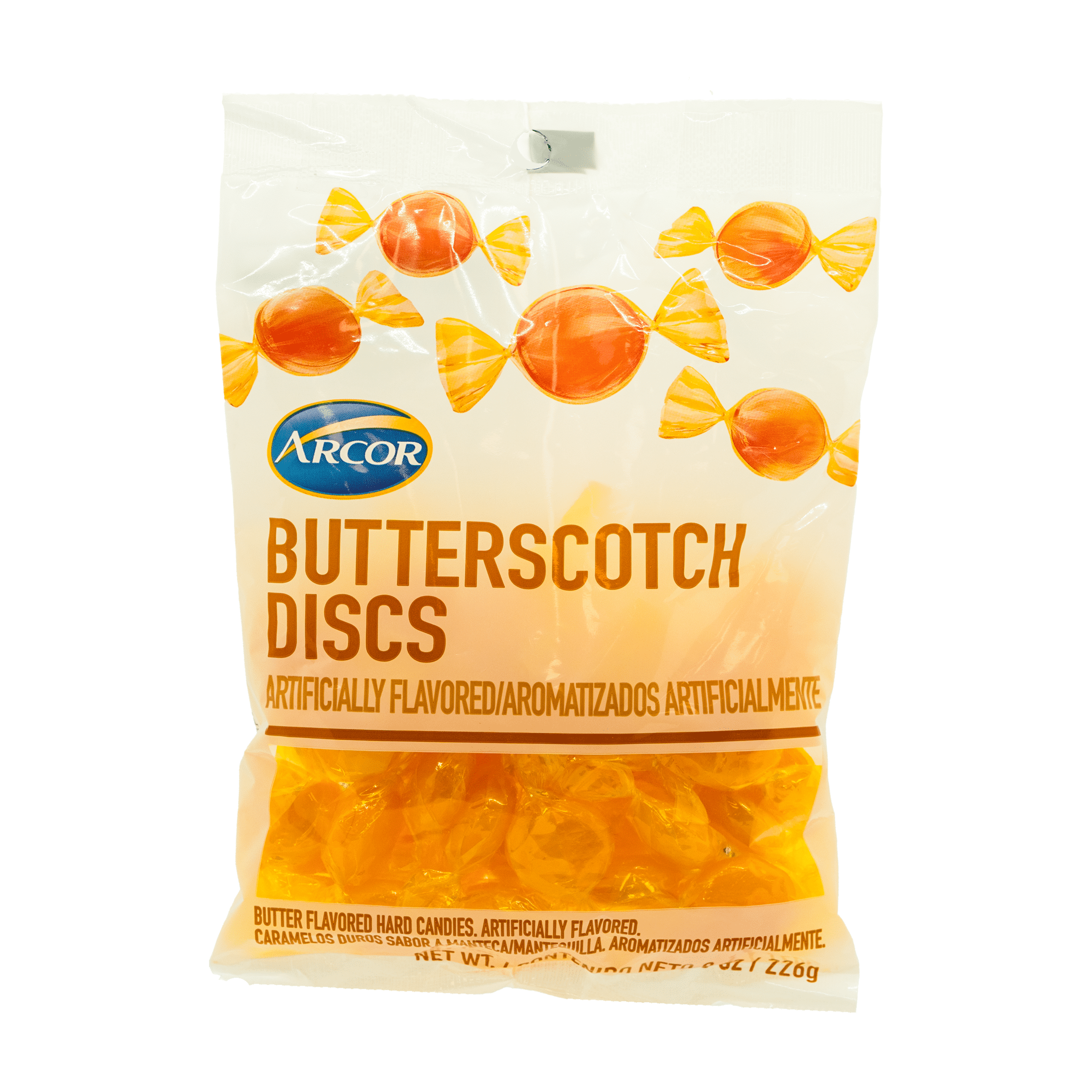 Arcor Value Line Butterscotch Regular Discs, 8 oz, Plastic Bag ...