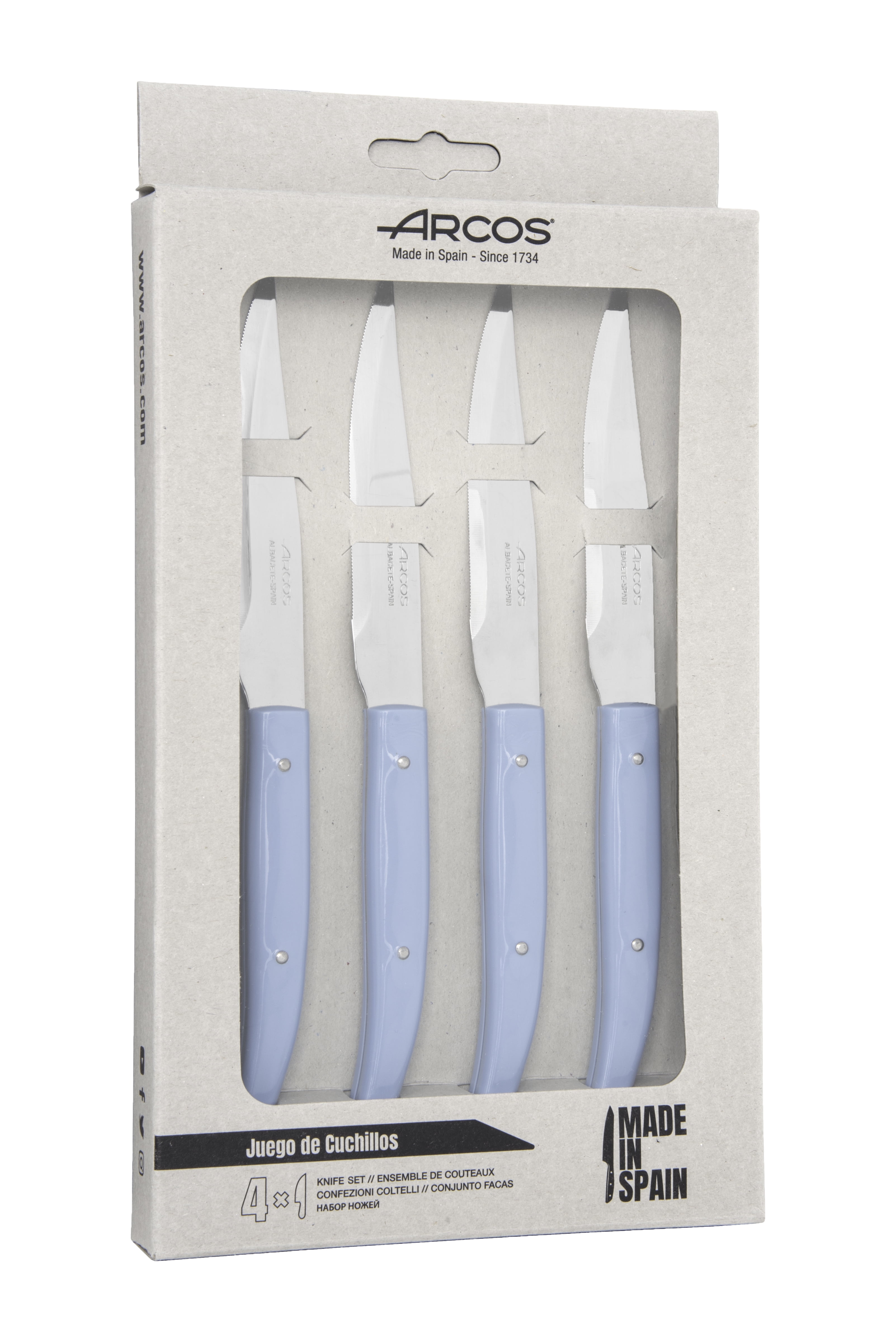 Arcos Table Knives - Steak Knives Set 4 pieces - Blade Nitrum Stainless ...