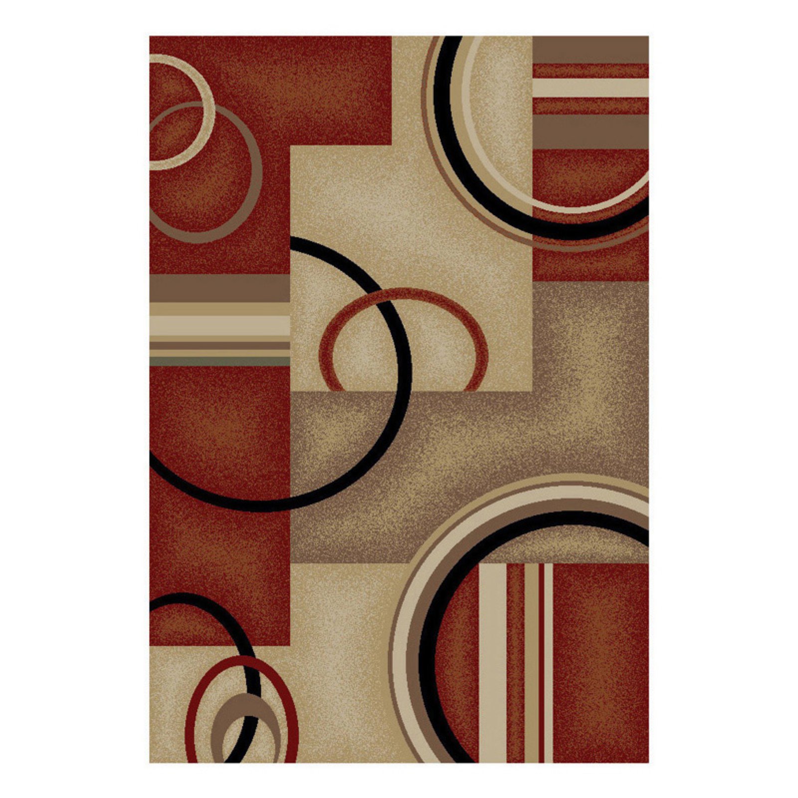 Arcs and Shapes Area Rug - Red - Walmart.com