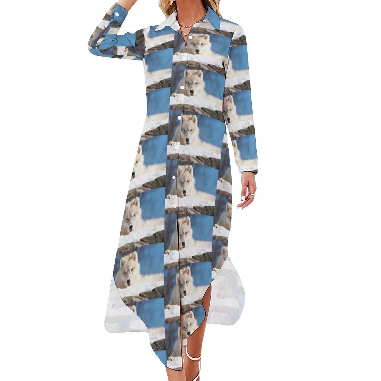 Arctic Animal Chiffon Dress Funny Puffins Print Cute Dresses Female ...