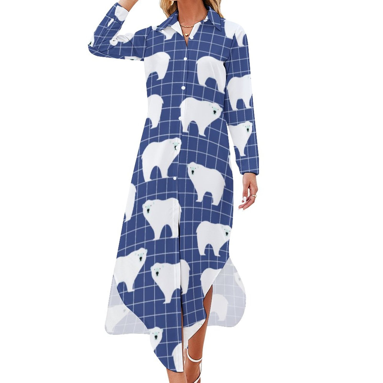 Arctic Animal Chiffon Dress Funny Puffins Print Cute Dresses Female ...