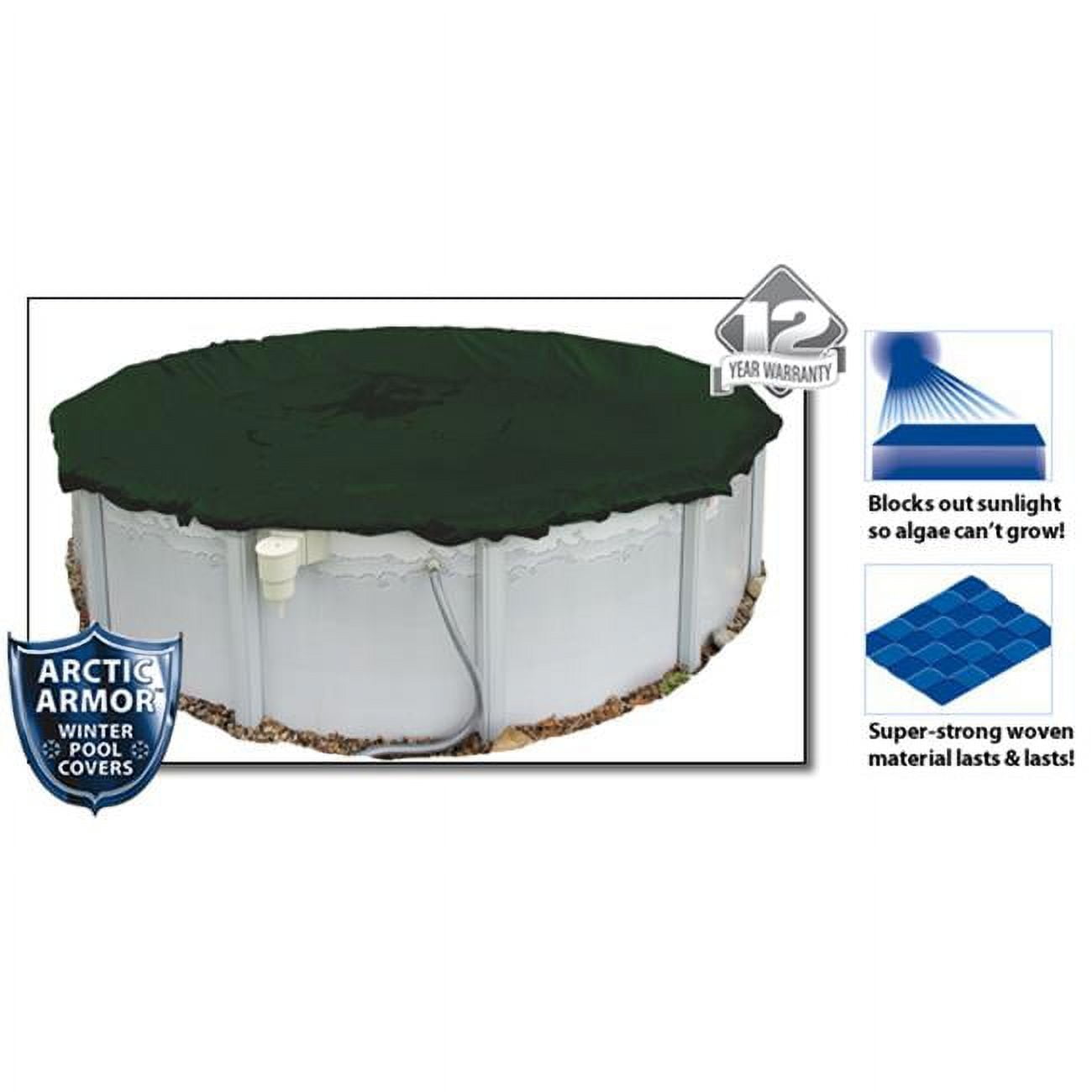 Arctic Armor 12 Year 24' Round Above Ground Swimming Pool Winter Covers ...