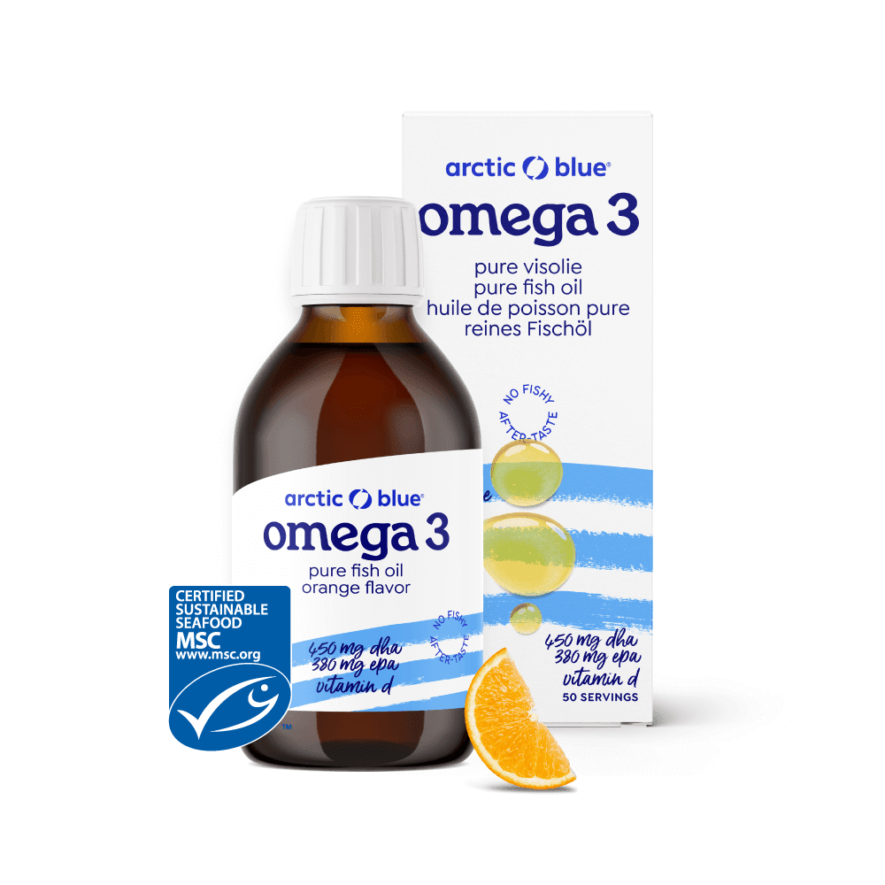 Arctic Blue MSC Liquid Fish Oil with Vitamin D Orange Flavor 8 oz ...
